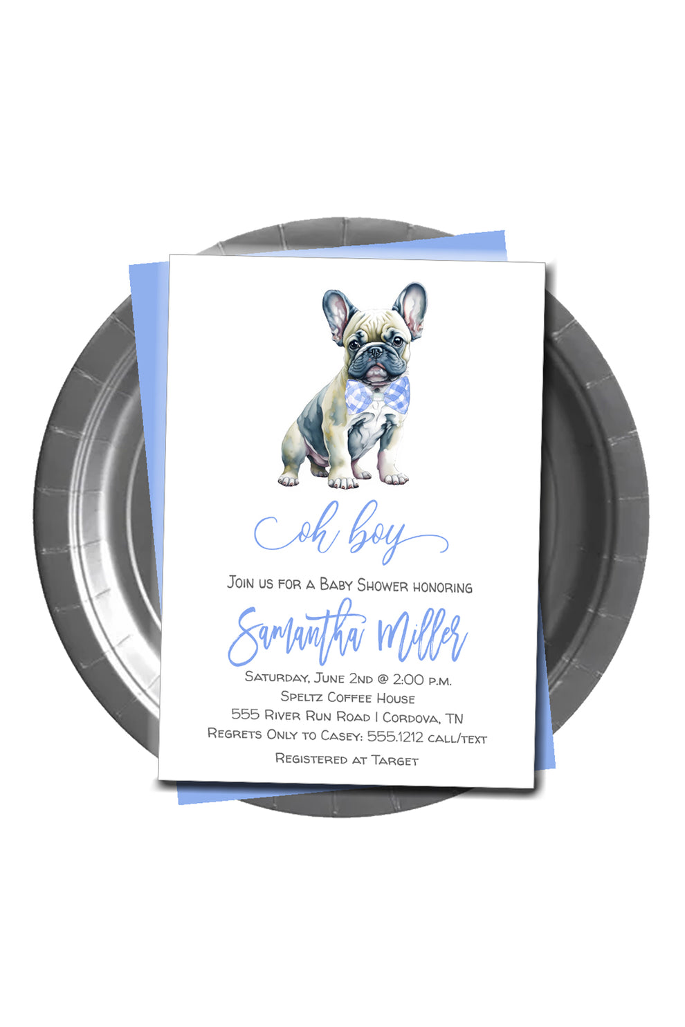 French Bulldog Baby Shower Invitation Card - Wacky Kracker – wacky-kracker