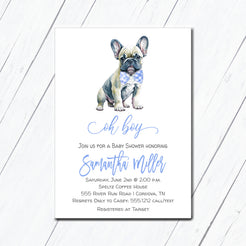 French Bulldog Baby Shower Invitation Card - Wacky Kracker – wacky-kracker