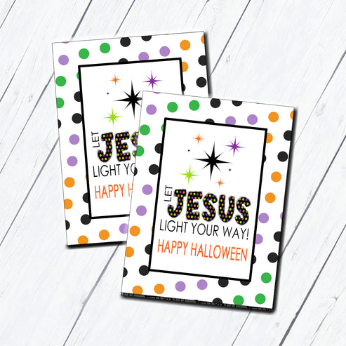 Let Jesus Light The Way Halloween Glow Stick Instant Download Tag ...