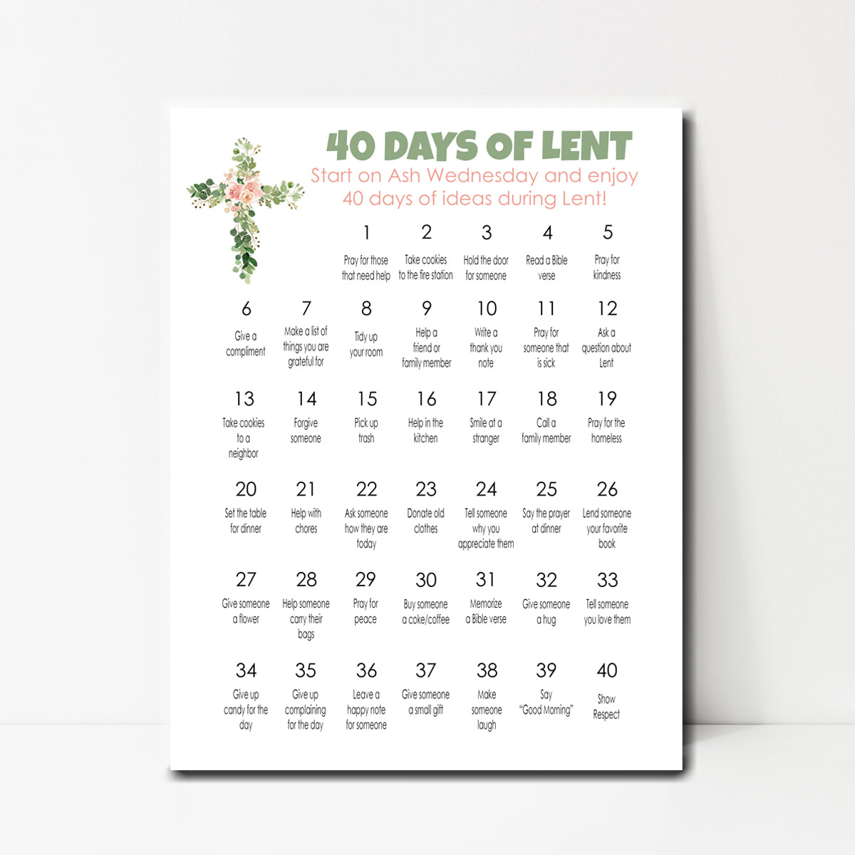 40 days of Lent Calendar – wacky-kracker