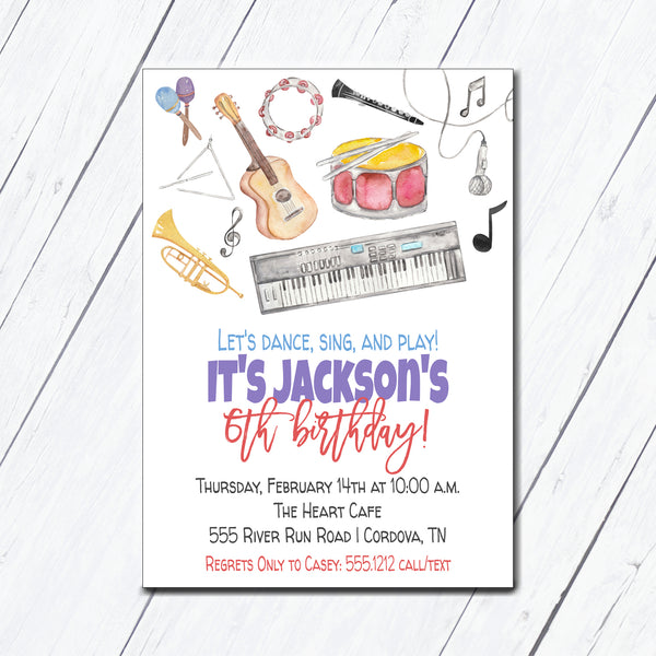 Music Birthday Invitation - Wacky Kracker – wacky-kracker