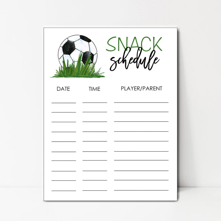 Soccer Snack Schedule - Instant Download – wacky-kracker