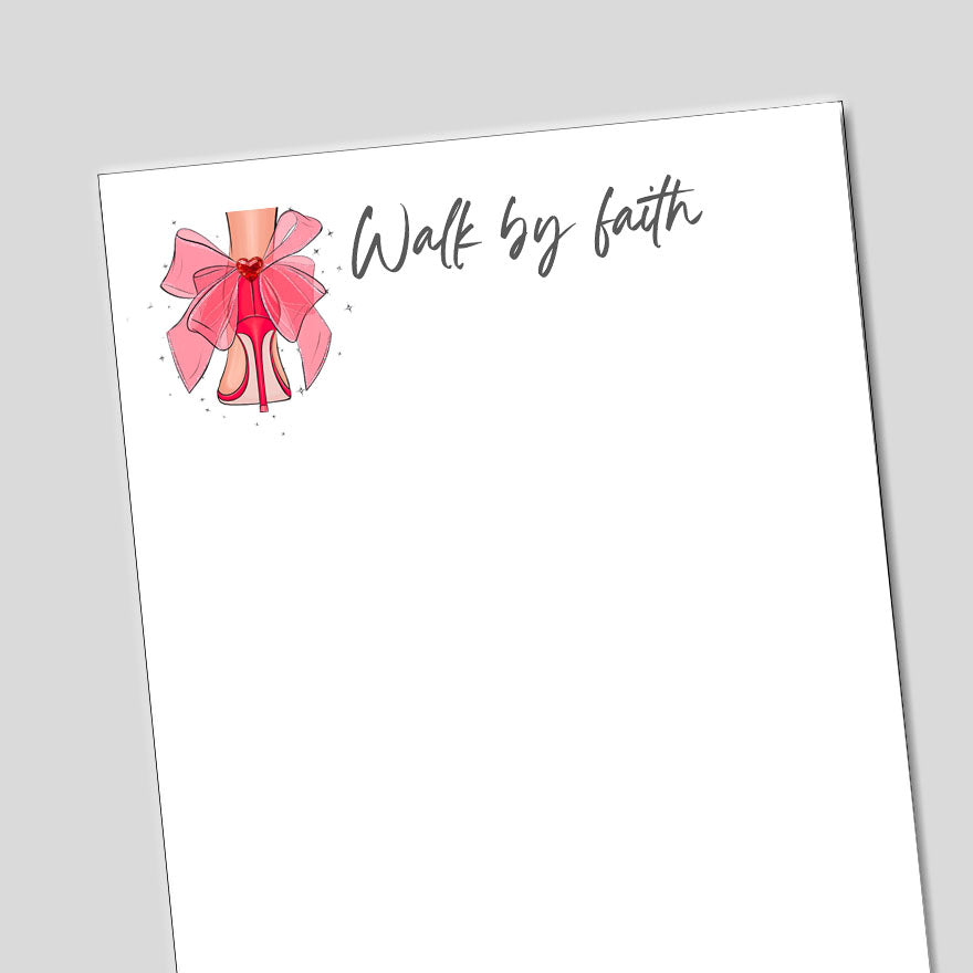 Walk By Faith Heel Notepad – wacky-kracker