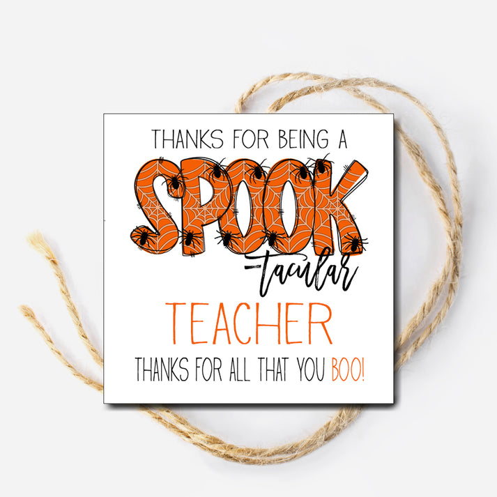 Halloween Spooktacular Teacher Instant Download Tag – wacky-kracker