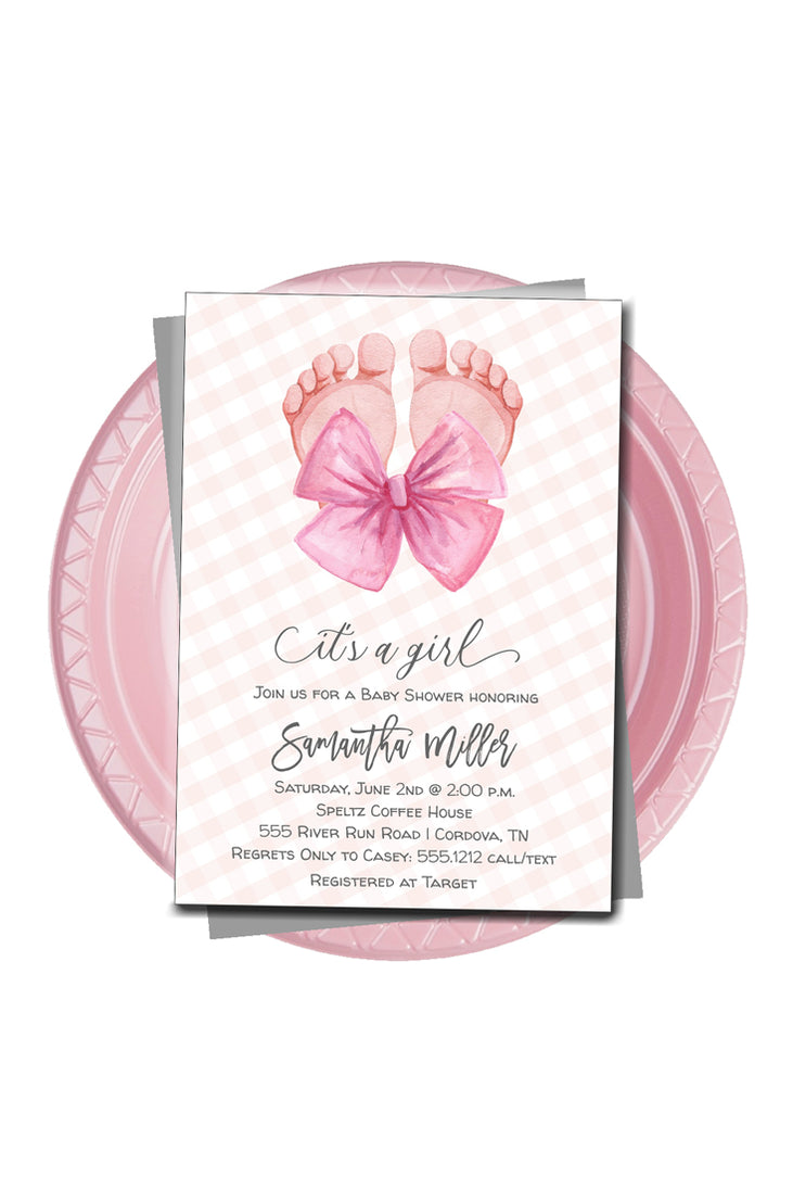 Girl Baby Feet Shower Invitation– wacky-kracker