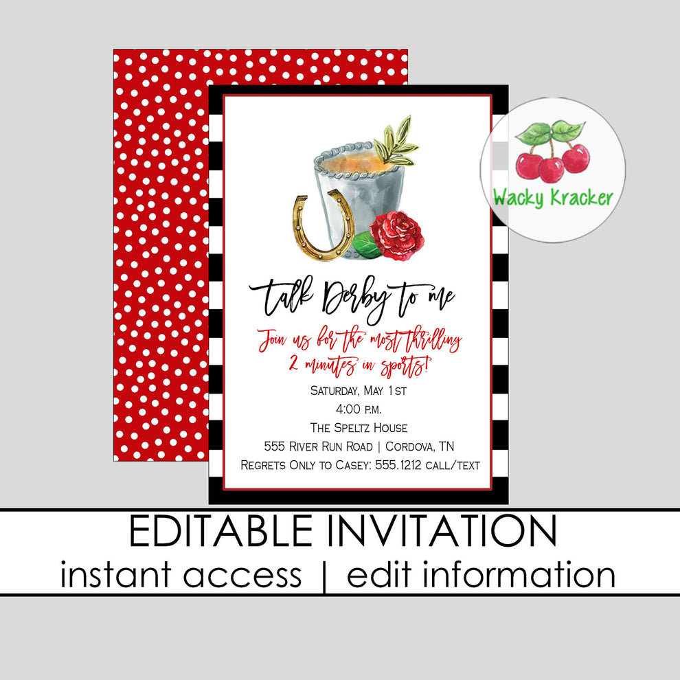 Talk Derby to Me Invitation – wacky-kracker
