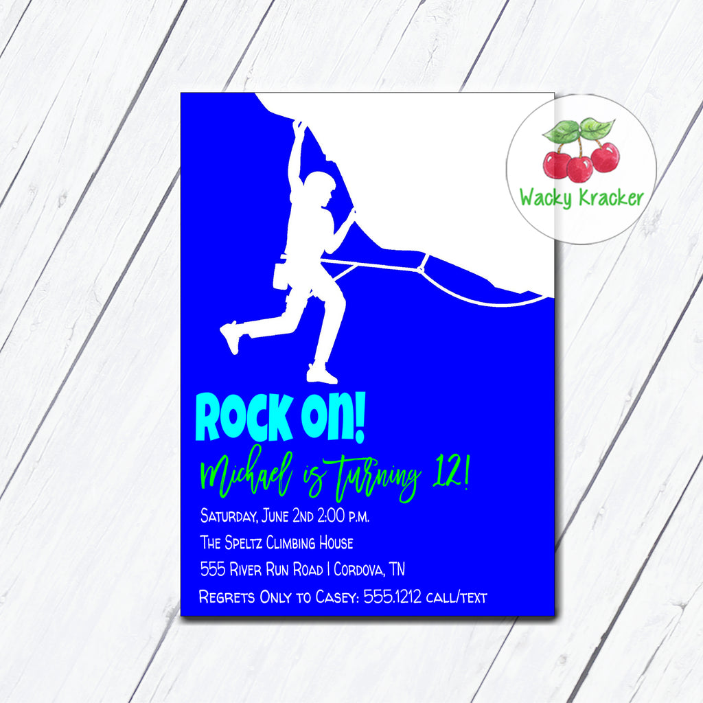 Find Custom Rock Climbing Invitation Card Online - Wacky Kracker